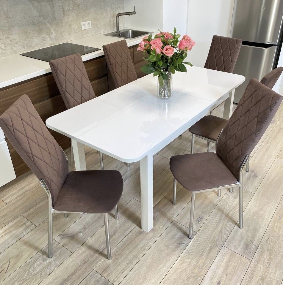 Кухонный стол и 6 стульев, обеденная группа