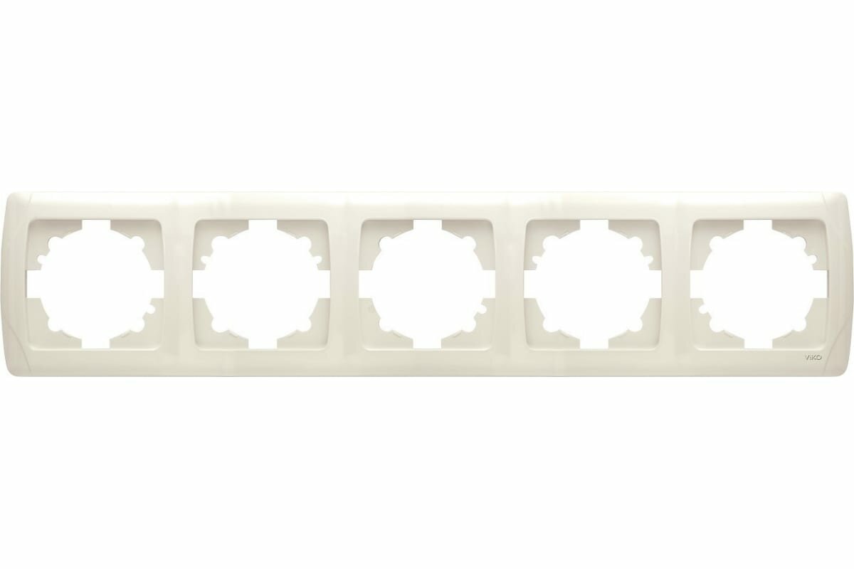 Рамка Viko Carmen, для наружного монтажа, глянцевая, кремовая, термопласт, 5 постов