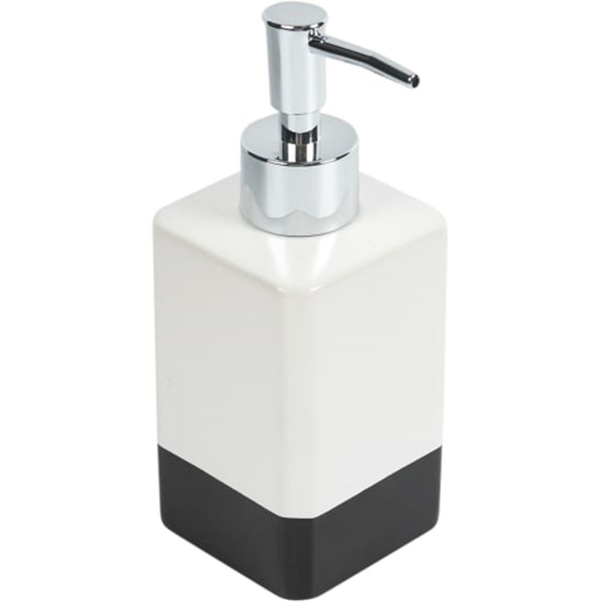Дозатор для жидкого мыла Text керамика цвет чёрный/белый