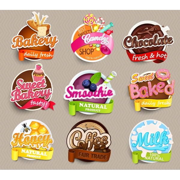 Наклейки стикеры Этикетки для ресторанов и кафе