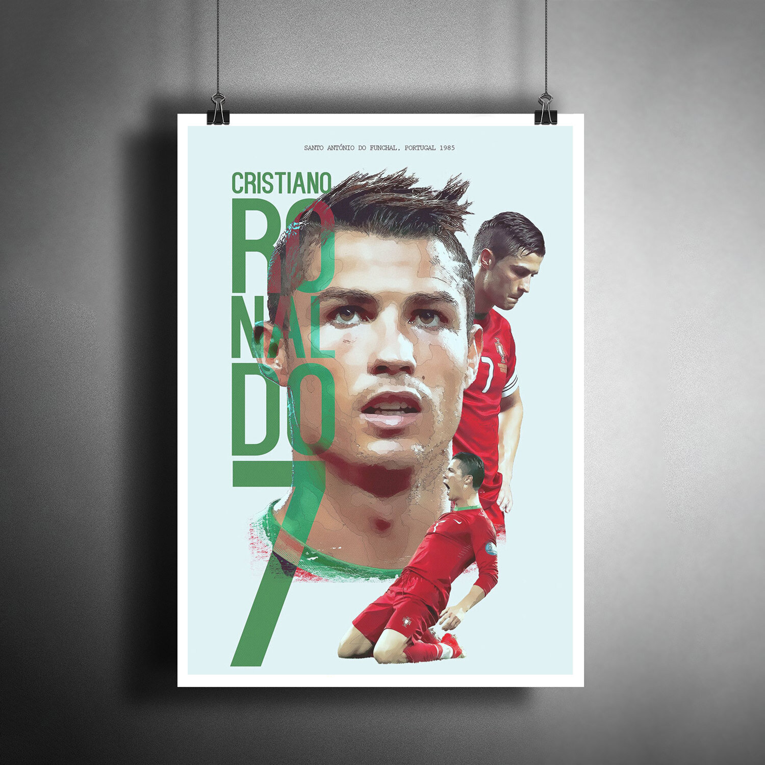 Постер плакат для интерьера "Португальский футболист Криштиану Роналду. ФК Манчестер Юнайтед"/ A3 (297 x 420 мм)