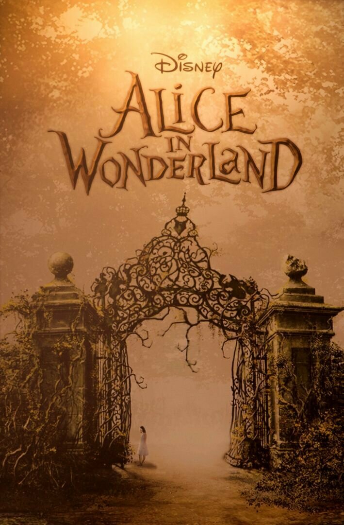 Плакат, постер Aliсe in wonderland/Алиса в стране чудес на бумаге, размер 42х60см