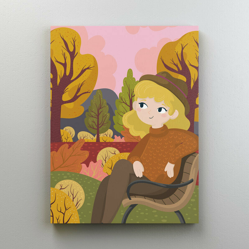 Интерьерная картина на холсте "Времена года - осень" размер 45x60 см