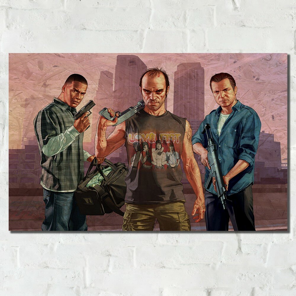 Картина интерьерная на рельефной доске ОСП Игры Grand Theft Auto V - 14358