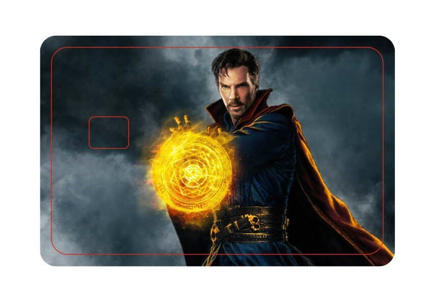 Наклейка на банковскую карту, стикер на карту, мемы, приколы, комиксы, стильная наклейка, Марвел, Доктор Стрендж