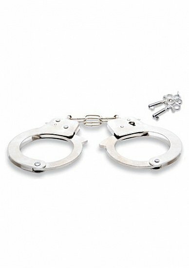 Металлические наручники Pipedream "Beginner's Handcuffs" для эротических игр, серебристый