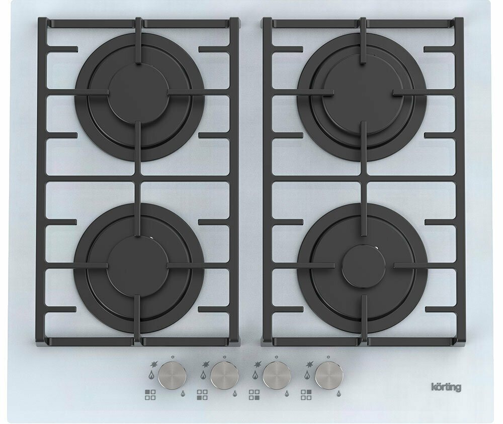 Варочная панель газовая Korting HGG 6805 CW белый, закаленное стекло