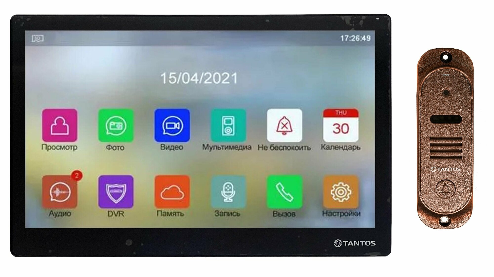 Tantos Stark HD SE (черный) и Stich HD (медь) (комплект многофункционального домофона HD 10")