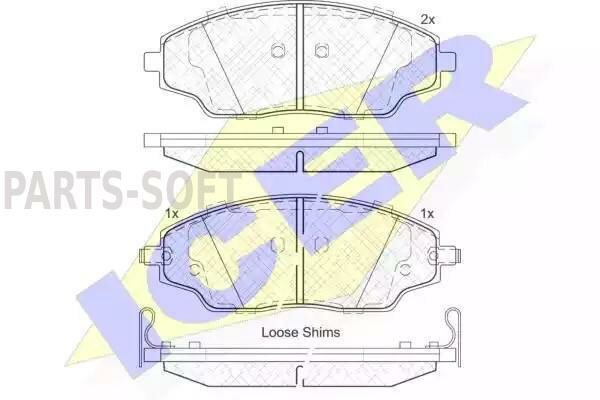 Колодки тормозные Chevrolet Aveo II (T300) 11- ICER ICER 182167 | цена за 1 шт