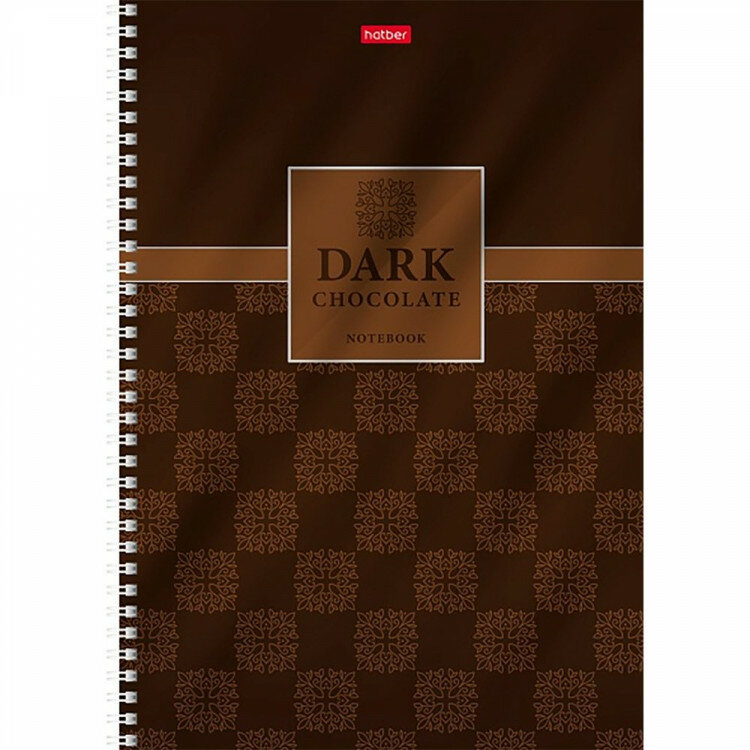 Тетрадь А4 клетка 96 листов на гребне Hatber Шоколад (Chocolate) металлизированный картон выборочный лак ассорти арт.96Т4мтлВ1гр. Количество в наборе 4 шт.