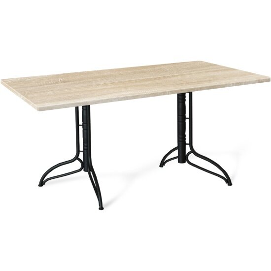 Стол обеденный Sheffilton SHT-TU20/120/80 МДФ черный муар/дуб сонома светлый