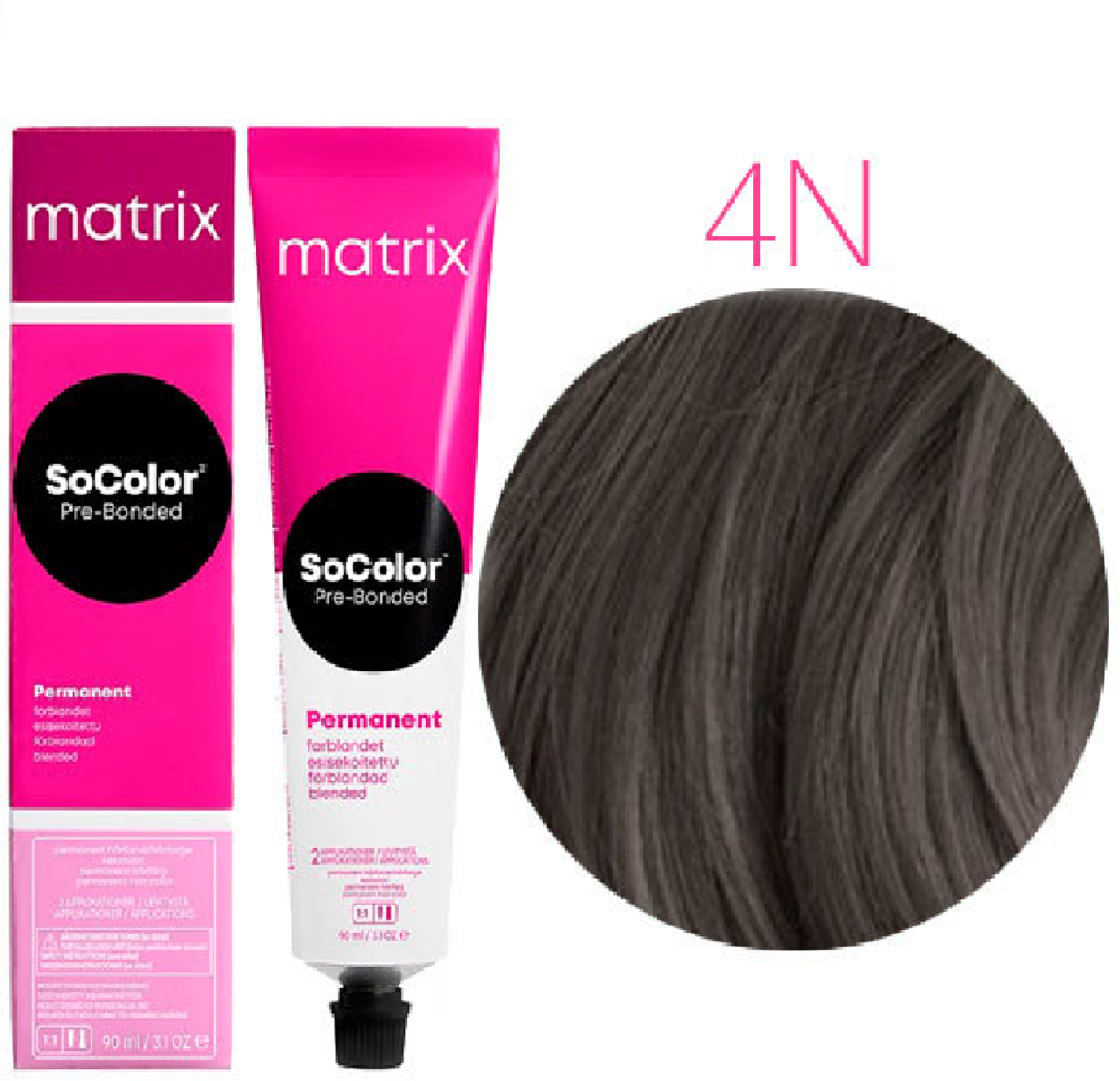 Matrix SoColor перманентная крем-краска для волос Pre-Bonded, 4N шатен, 90 мл