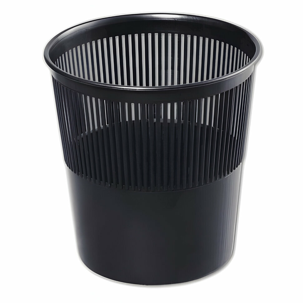 Корзина для бумаг, 9 л, сетчатая, черная, КР21, 230347