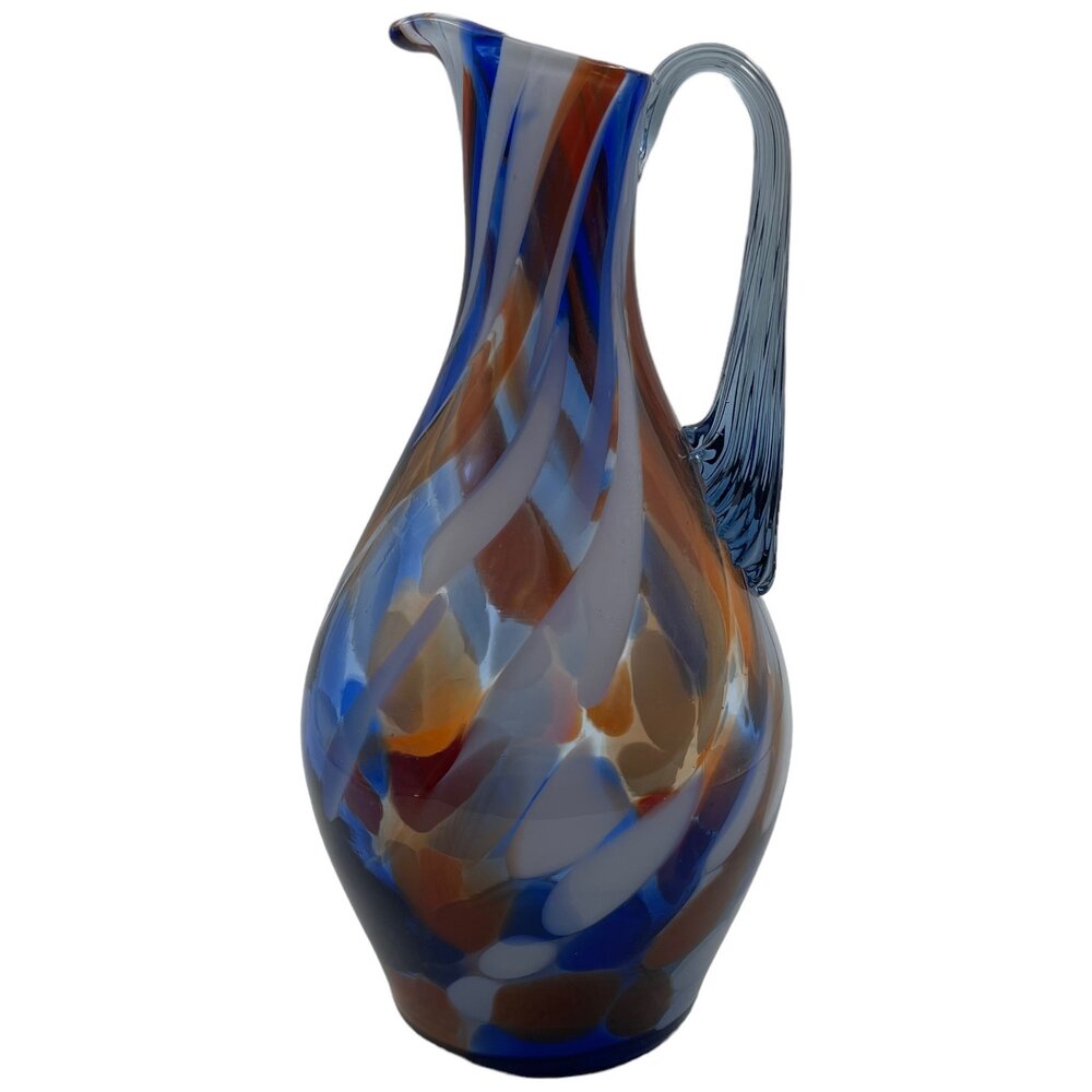 Кувшин "Радуга", цв. стекло, гутная техника, 1960-1970 гг, Щербицкий завод "Стеклоприбор", СССР (2)