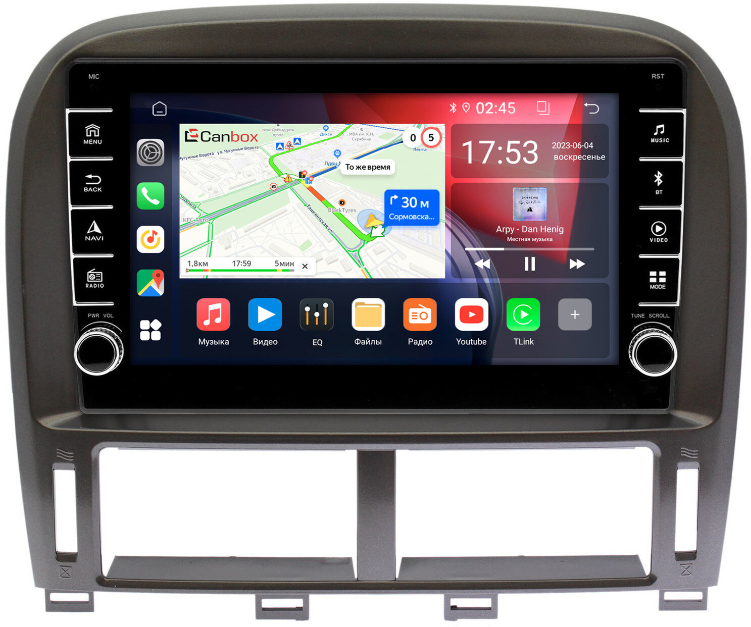 Штатная магнитола Lexus LS 430 2000-2006 (авто с монитором) (9") Canbox BGT9-9261 2/32 Android 10 (IPS, DSP, CarPlay)