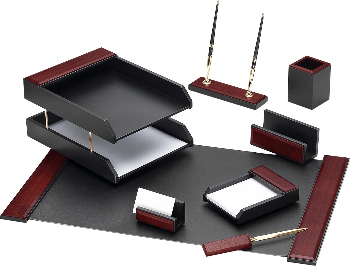 M8G-1A / Настольный набор Good Sunrise M8G-1A, люкс, 8 предметов, черный/бордовый