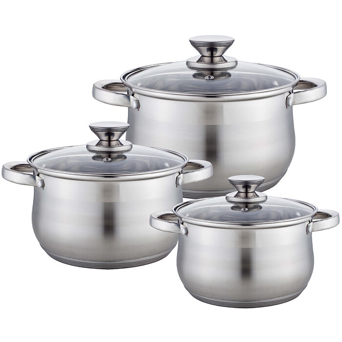 Набор посуды Webber BE-614/6, серебристый