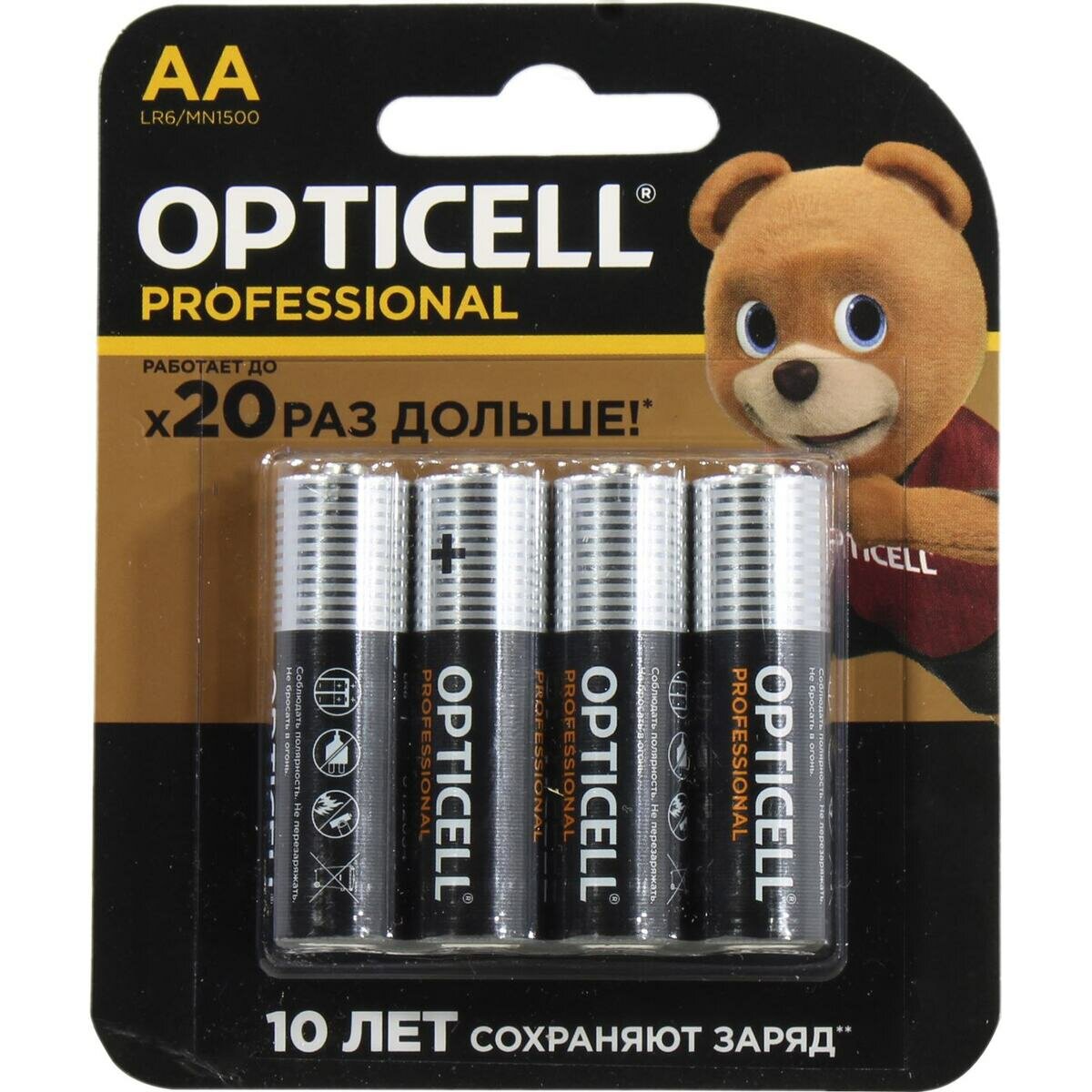 OPTICELL PROFESSIONAL MN1500-4 (LR6) Size AA, 1.5V, щелочной (alkaline) <уп. 4 шт>