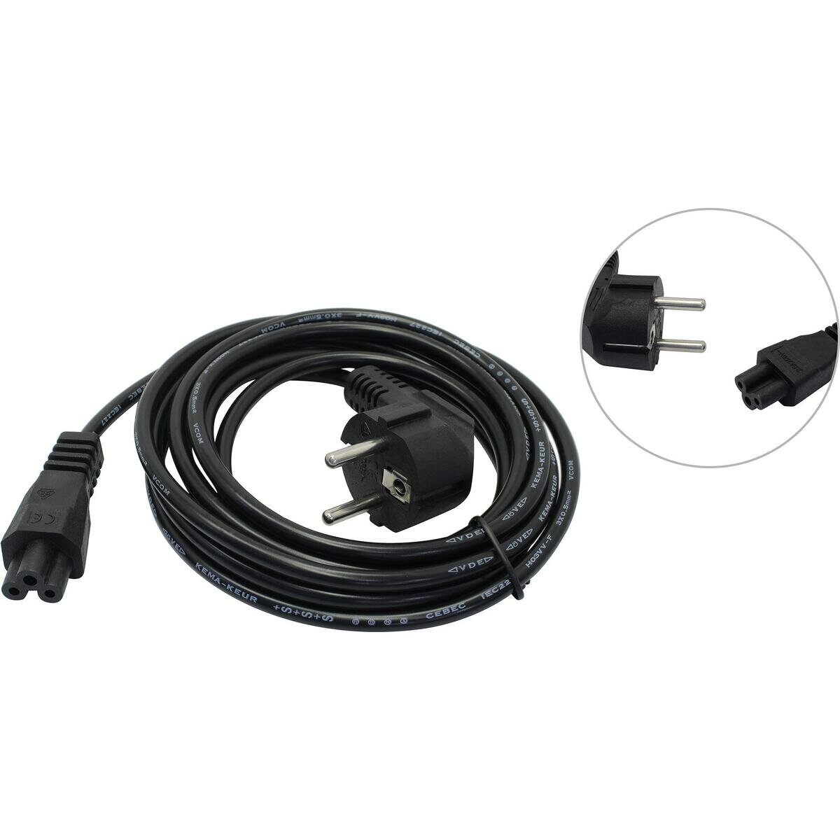 Кабель питания IEC 320 C5 Vcom CE022-CU0.5