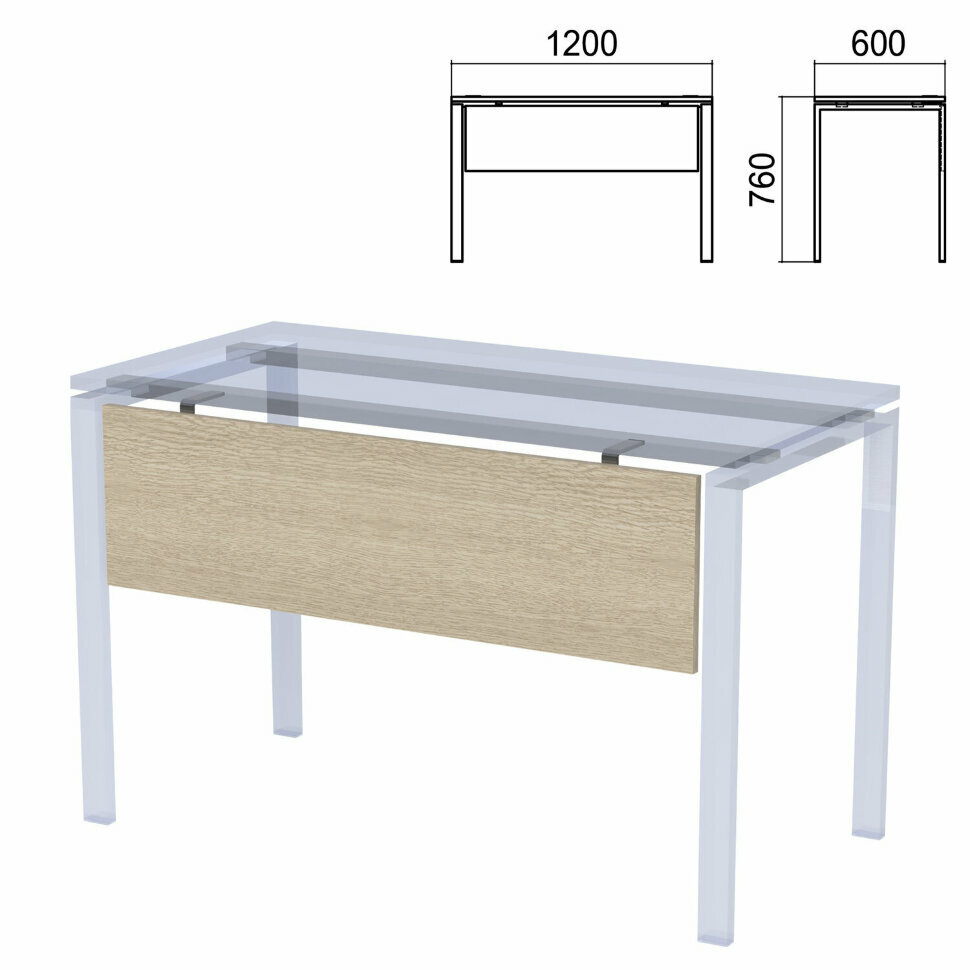 Царга к столам на металлокаркасе "Арго", шириной 1200 мм, ясень шимо, 641465