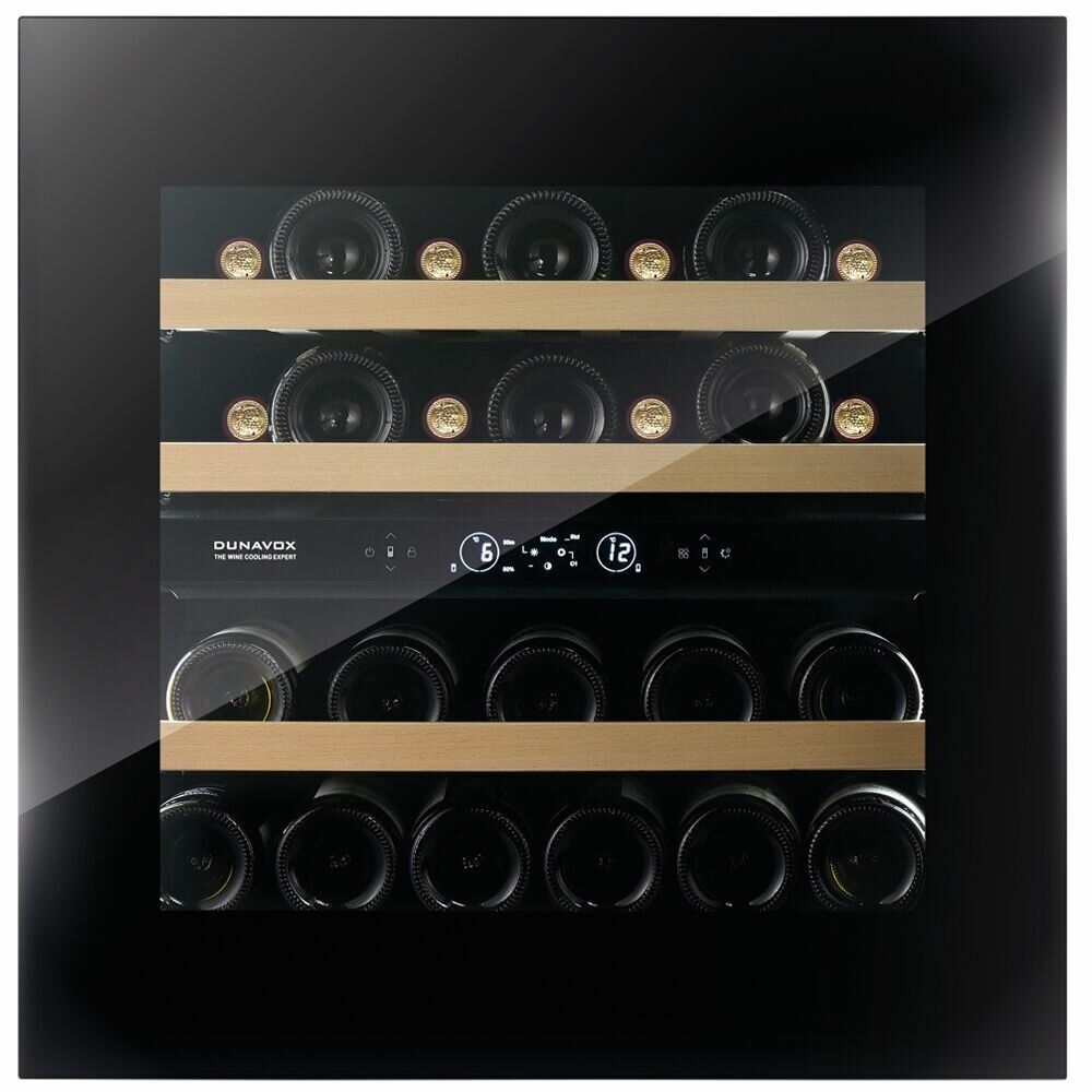 Винный холодильный шкаф Dunavox DVH-25.65DB. TO компрессорный (встраиваемый холодильник для вина на 25 бутылок)