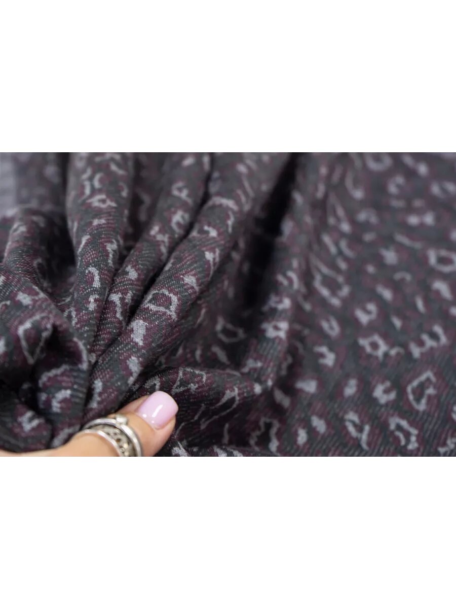 Ткань Футер ETR серо-бордовый леопард