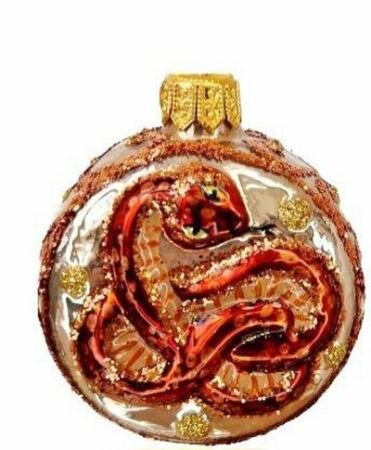 Игрушка на елку Змея. Медальон-2 , 6.5см