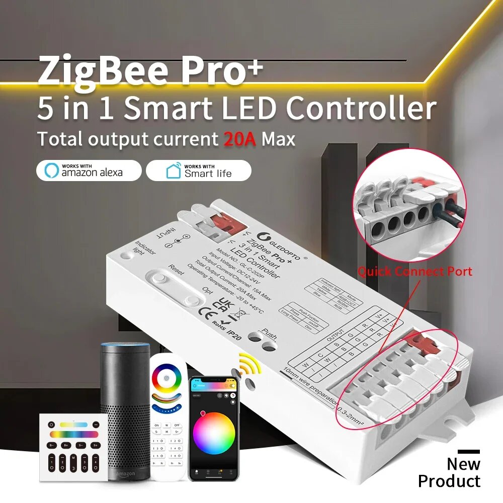 СAGE LU MEI ZigBee3.0Pro+ RGB-контроллер для светодиодной ленты