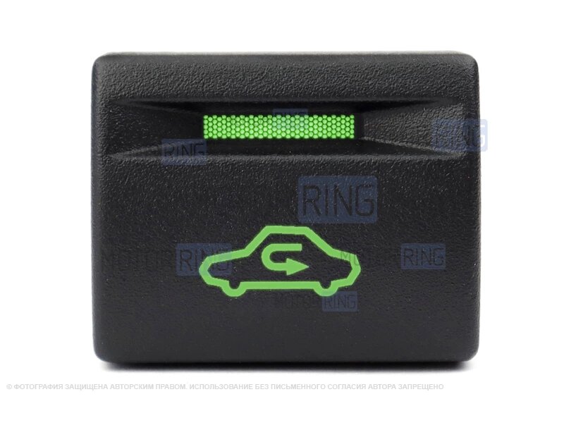 Кнопка рециркуляции воздуха с зеленой подсветкой и зеленой индикацией для Лада Приора, Калина 2, Гранта