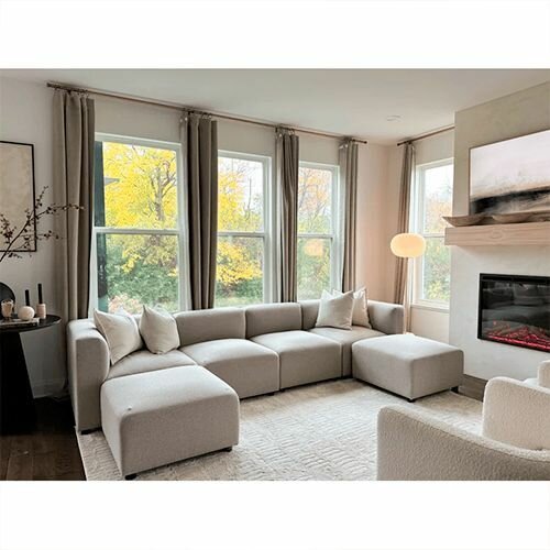 Угловой модульный диван Лаунж Плюс (Lounge Plus), 410х162х70 см, нераскладной, с мягкими подлокотниками