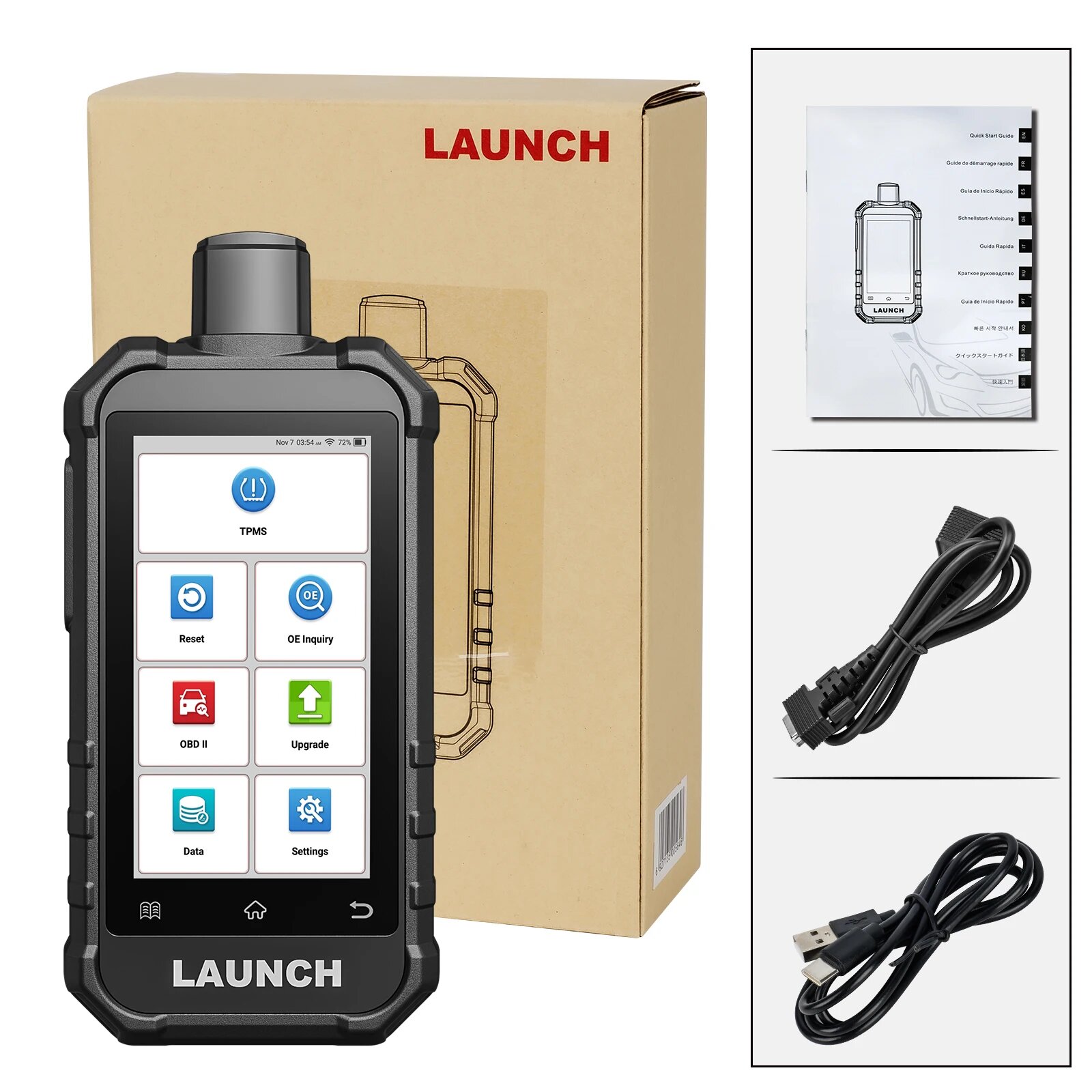 LAUNCH X431 5011 V2 Инструмент TPMS OBD2 Wi-Fi Активация датчиков 315/433 МГц Программирование давления в шинах с 12 сервисми vs CRT5011E EU RU UK Version, 5011 V2