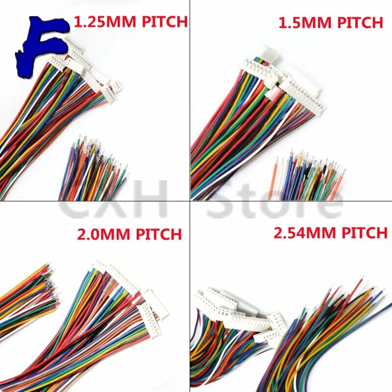 Разъемы SH/JST/ZH/PH/XH 1.0/1.25/1.5/2.0/2.54 мм с проводом 2/3/4/5/6/7/8/P Pin 2 С, 100MM, XH 2.54MM