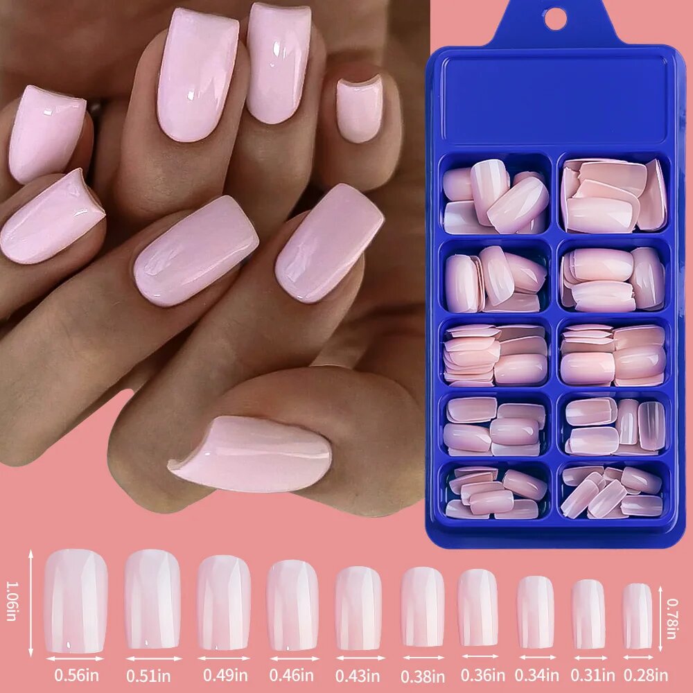 100 шт. квадратные короткие круглые накладные ногти MAFANAILS TD193-2