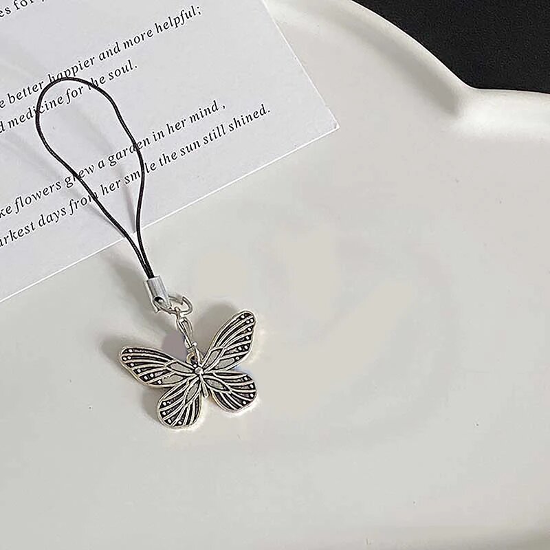 Брелок для мобильного телефона на шнурке для телефона Y2K Стиль Металл Серебристая Звезда Лук Подвеска для телефона Подвеска на ремешке Милая крутая подвеска для девочек A3