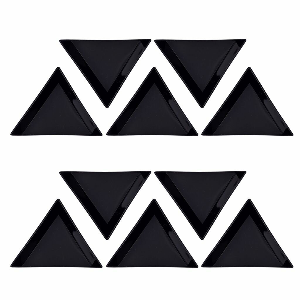 Набор из 10 прочных пластиковых лотков для алмазной живописи, Черный