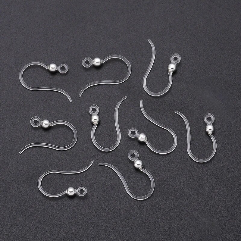 Крючки для сережек прозрачные пластиковые 20 шт Silver