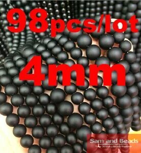 Черные ониксовые бусины SamandBeads 16 дюймов 4-14 мм matte 4mm
