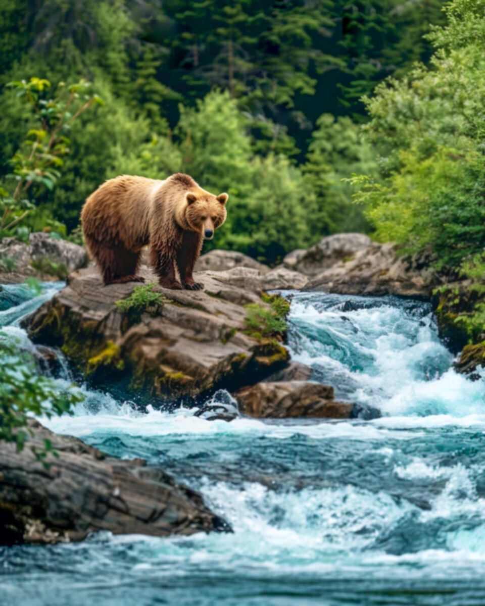Картина по номерам медведь 40х50 на холсте с подрамником