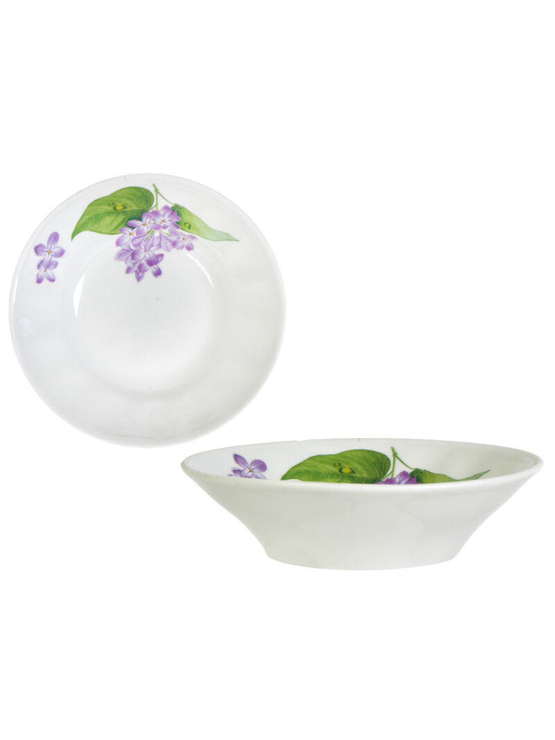 Набор фарфоровых блюдец для варенья 110 мм. "Сирень" 4 шт, Добрушский фарфоровый завод