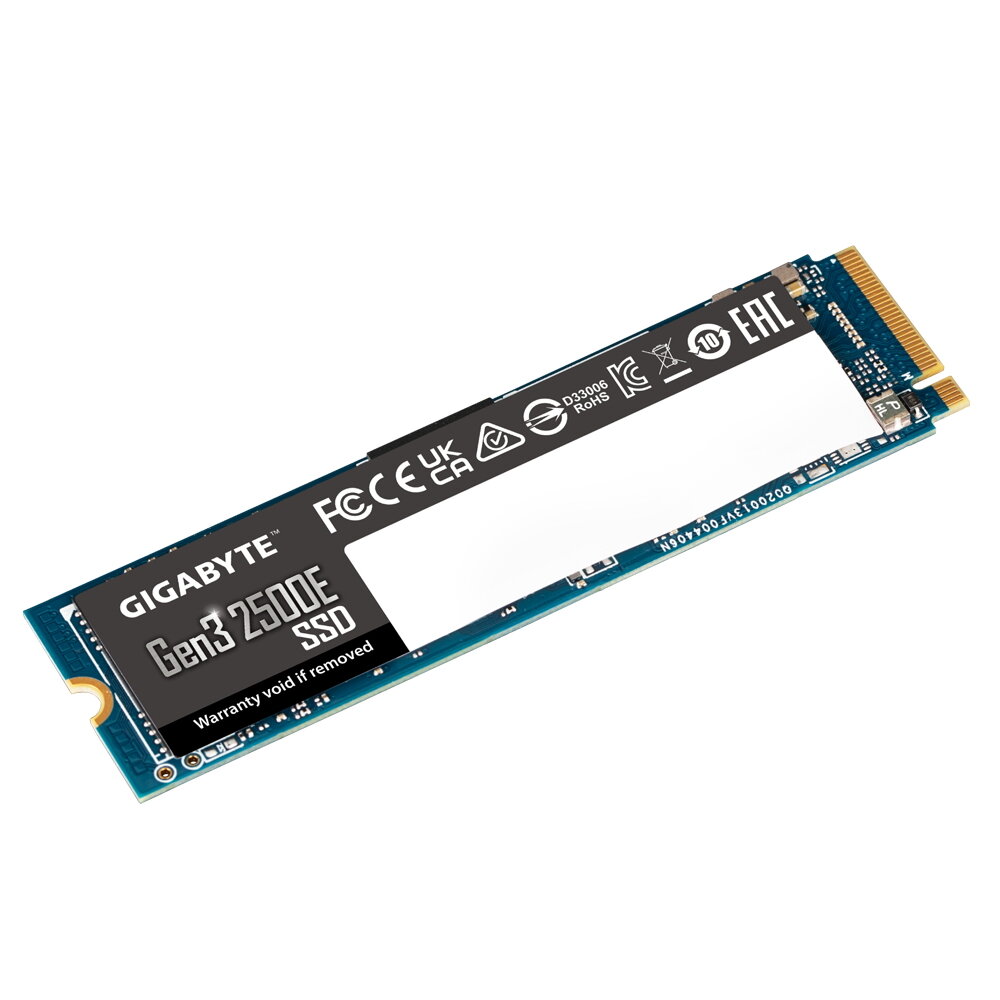 Твердотельный накопитель SSD Gigabyte M.2 2280 500GB Gigabyte 2500E Client SSD PCIe Gen3x4 with NVMe, 2300/1500, IOPS 60/240K, MTBF 1.5M, 3D NAND, 120TBW, 0,22DWPD, RTL (844370) уц-2-4