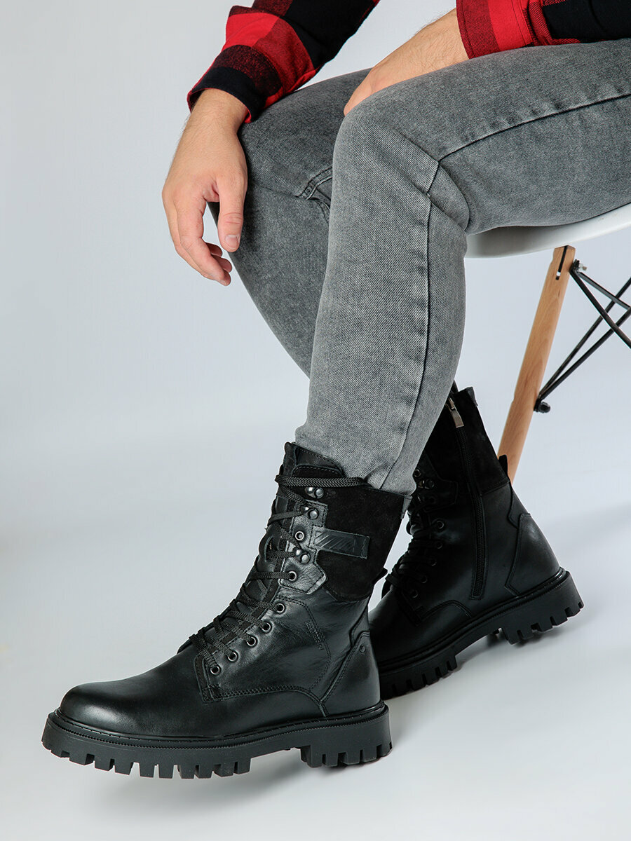 Ботинки зимние натуральная кожа мужские утепленные 2025-2026