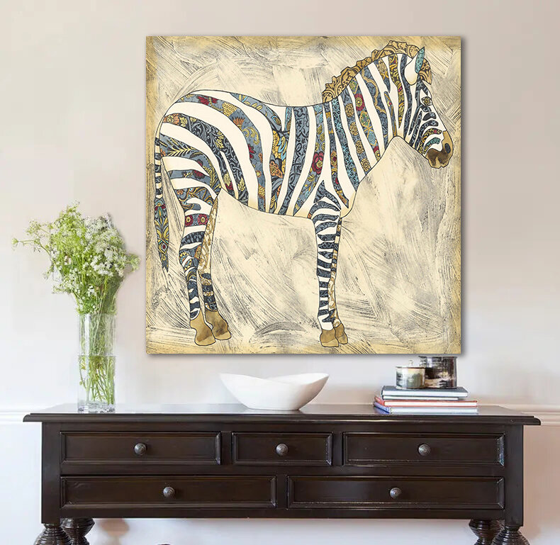 Картина ВсеКартины. тут "Звери", поп-арт, хлопковый холст, на деревянном подрамнике, 70x70 см