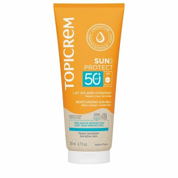 Молочко солнцезащитное увлажняющее SPF50+ Sun Protect Topicrem/Топикрем туба 200мл