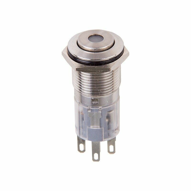 Кнопка антивандальная d16 250В б/фикс (5с) ON-OFF/OFF-ON зеленая (A-16-C4) REXANT, 36-3265