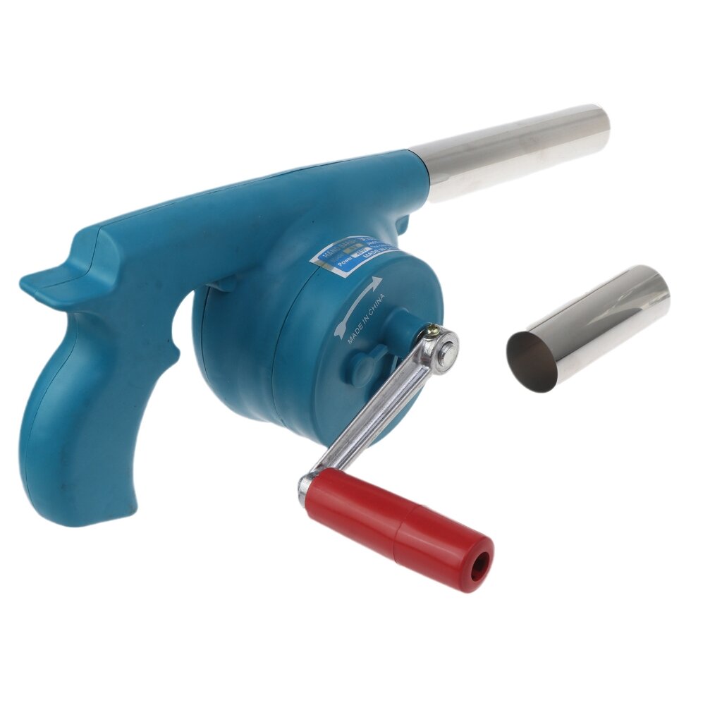 Outdoor Cooking BBQ Fan Air Blower, Mini Hand Crank Fan Grill Picnic Camping Accessories for Barbecue Fire Starter