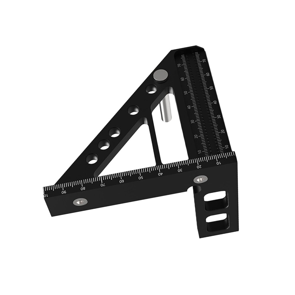 3 в 1 Дырокол Линейка Прочная линейка Дырокол из алюминиевого сплава Легкая линейка для DIY-деревообработки и домашних проектов