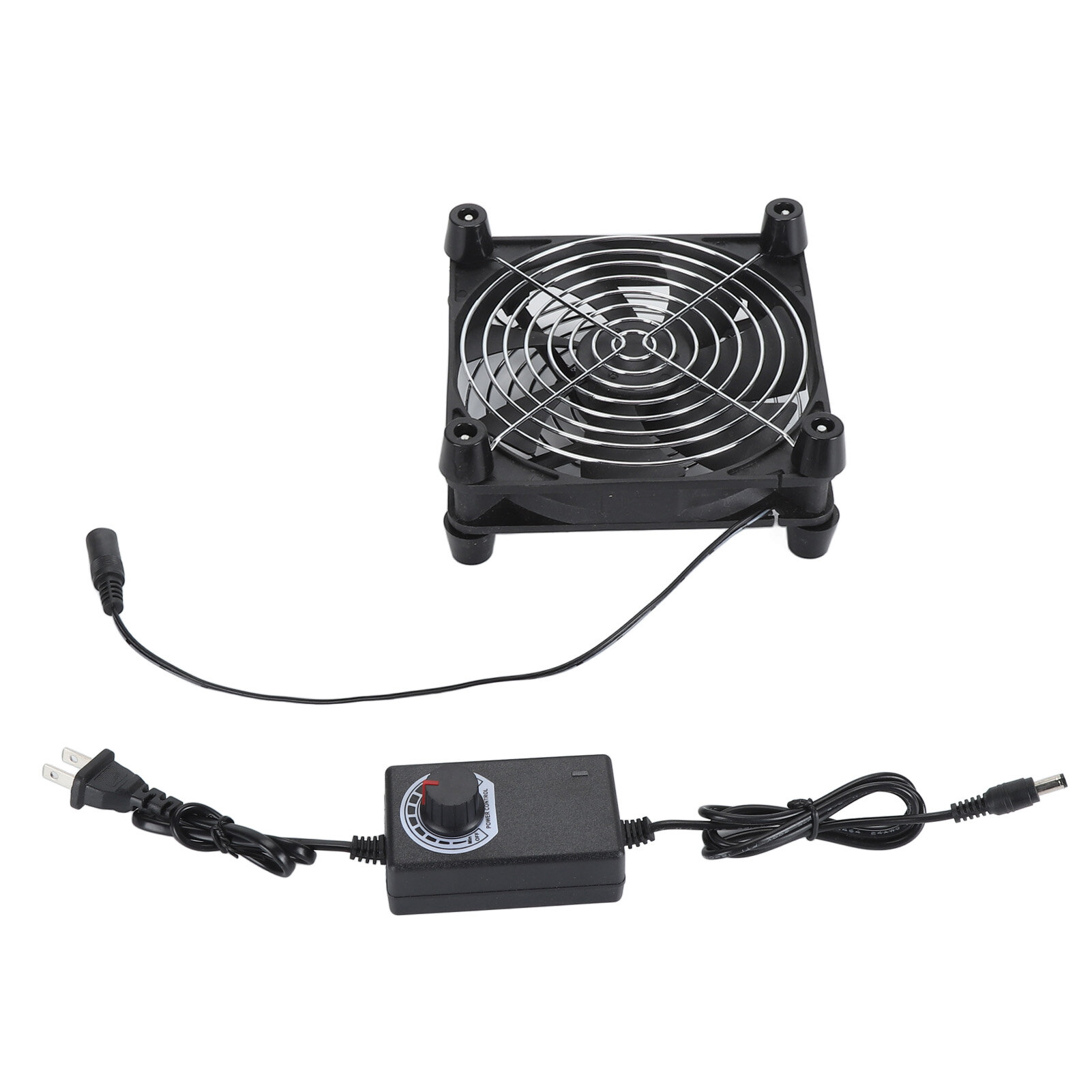 140-мм регулируемый вентилятор в корпусе, 12 В, 0,45 А, тихий охлаждающий вентилятор для ПК с вилкой переменного тока для замены, черный