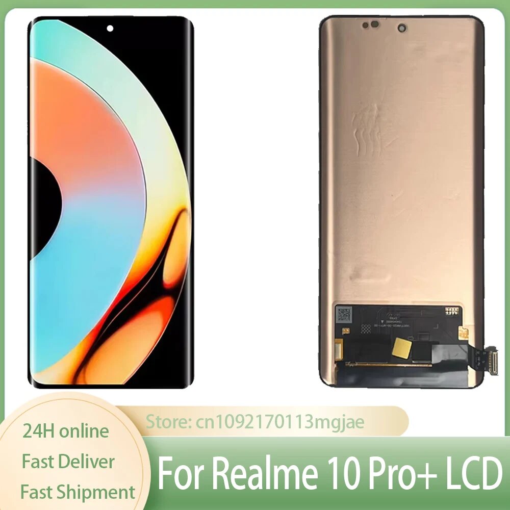 AMOLED для Realme 10 Pro + ЖК-дисплей, преобразователь сенсорного экрана в сборе, Blue With Frame