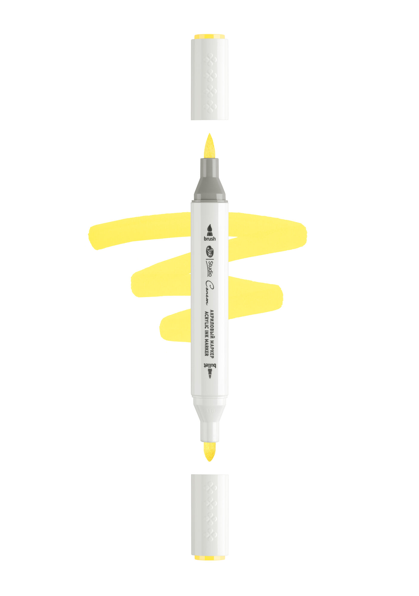 Маркер акриловый сонет на водной основе два пера №Y107 жёлтый светлый кисть/пуля