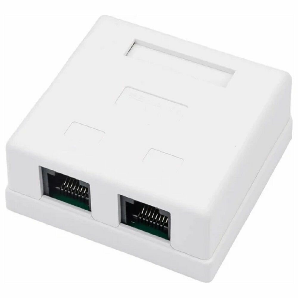 Rexant Розетки и патч - панели 03 - 0151 Розетка компьютерная 2 - порта RJ - 45 8P8C , категория 5е, внешняя